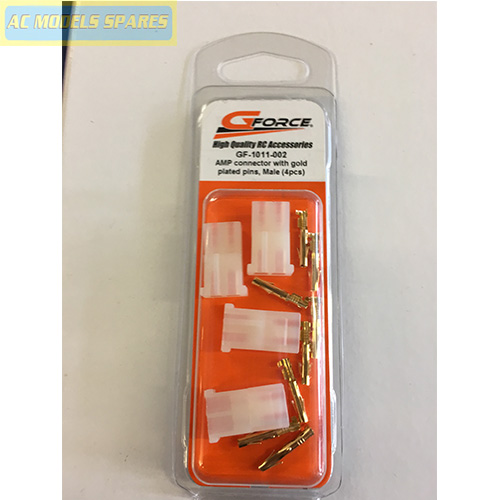 G-Force GF1011002 AMP connector with gold plated pins, Male (4pcs) - AC ...
