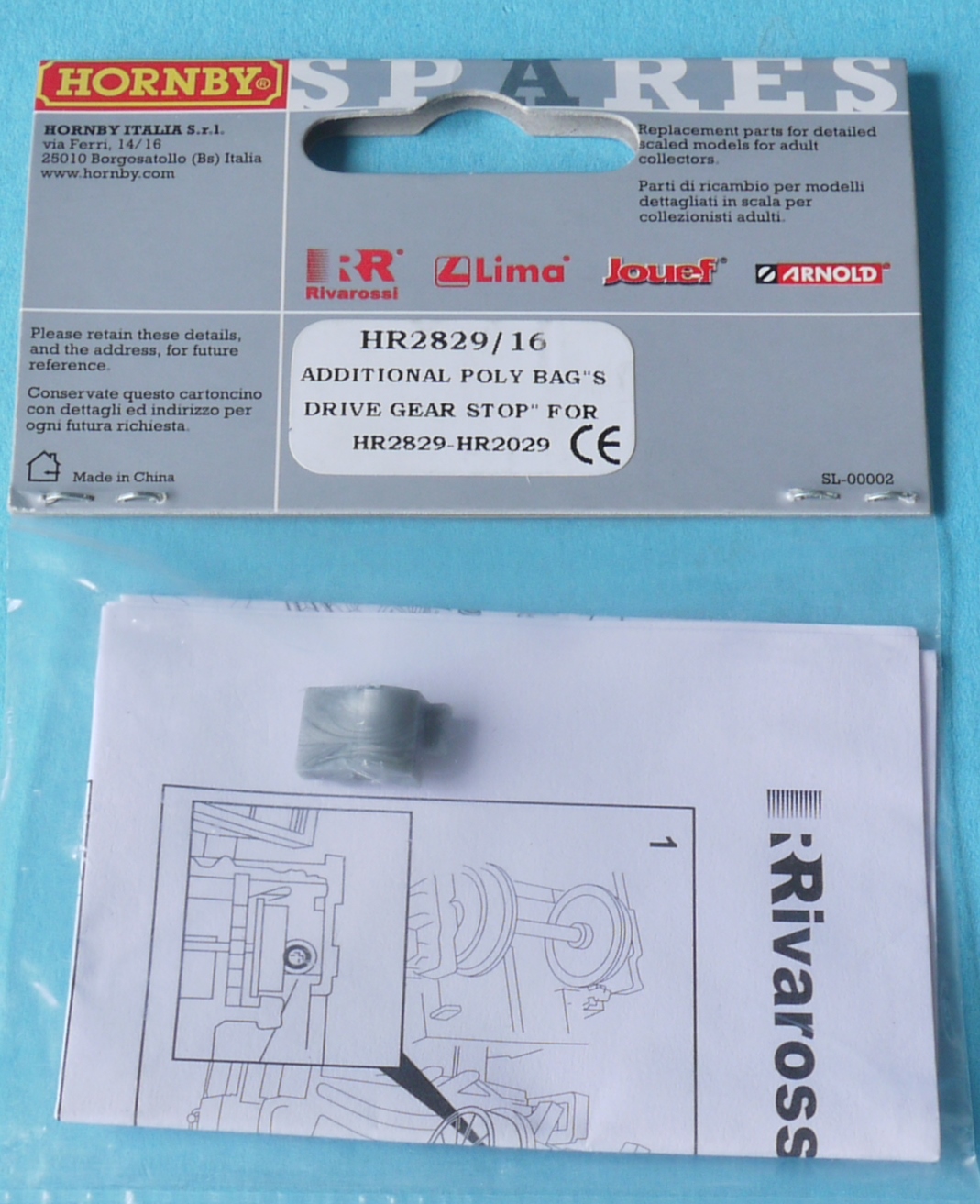 HR2829/16 Hornby Rivarossi S Drive Gear Stop for HR2829 + HR2029 IS21a ...